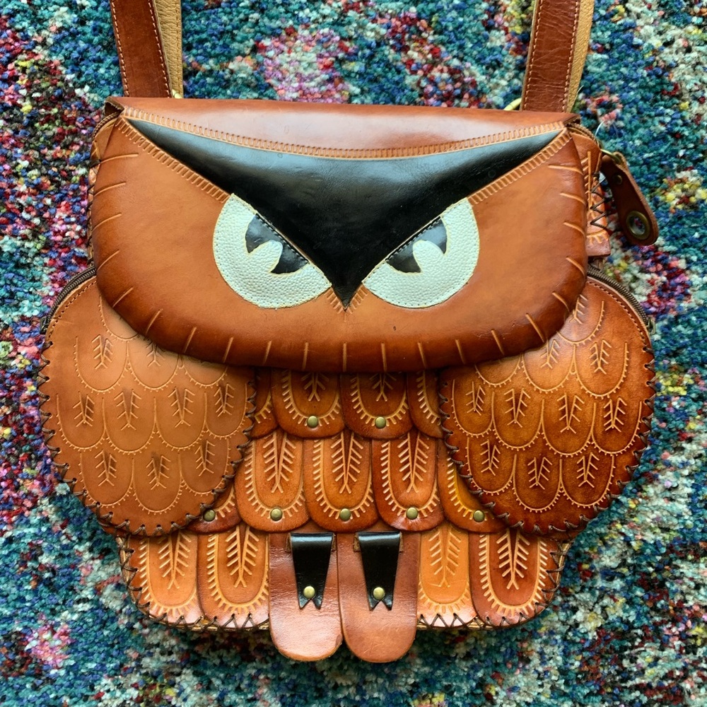 Owl Leather Purse - Gem